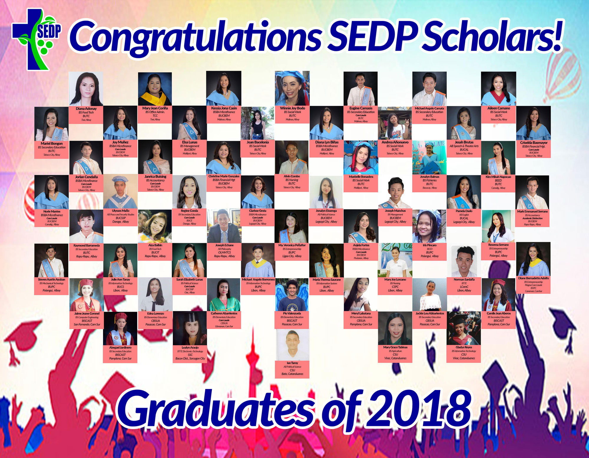 57 SEDP scholars graduated this A.Y.