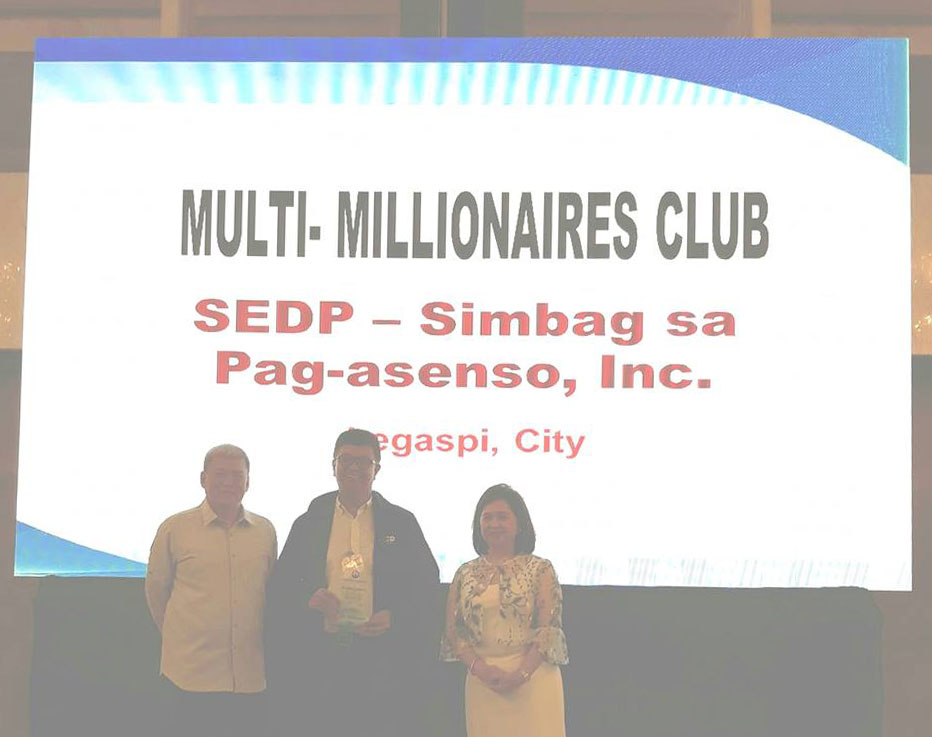 SEDP recognized by PERAA Multi-millionaires Club