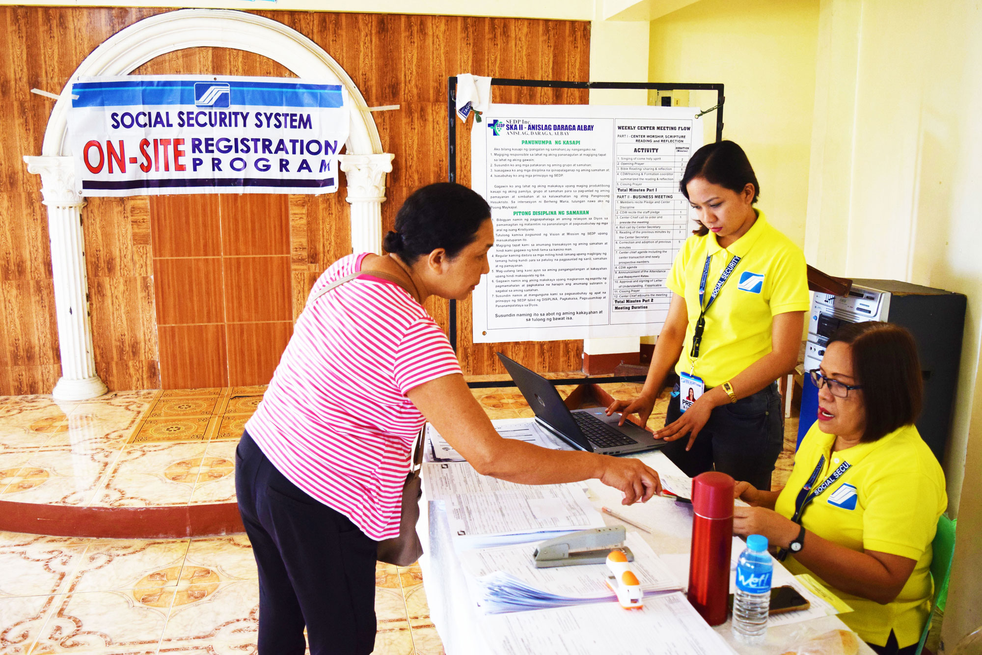 SEDP and SSS facilitates onsite registration for the residents of ...